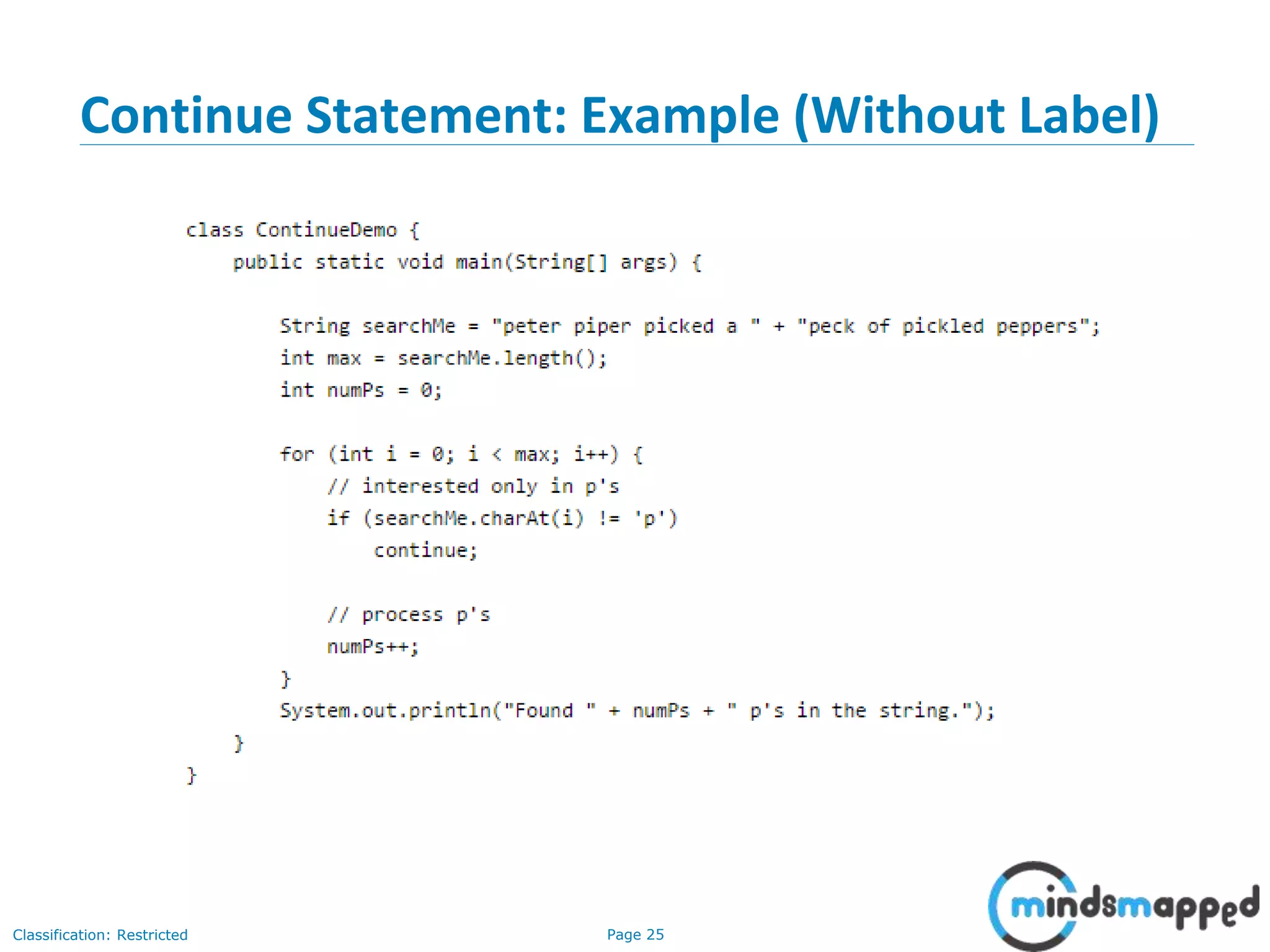Elements of Java Language - Continued | PPSX | Programming Languages | Computing