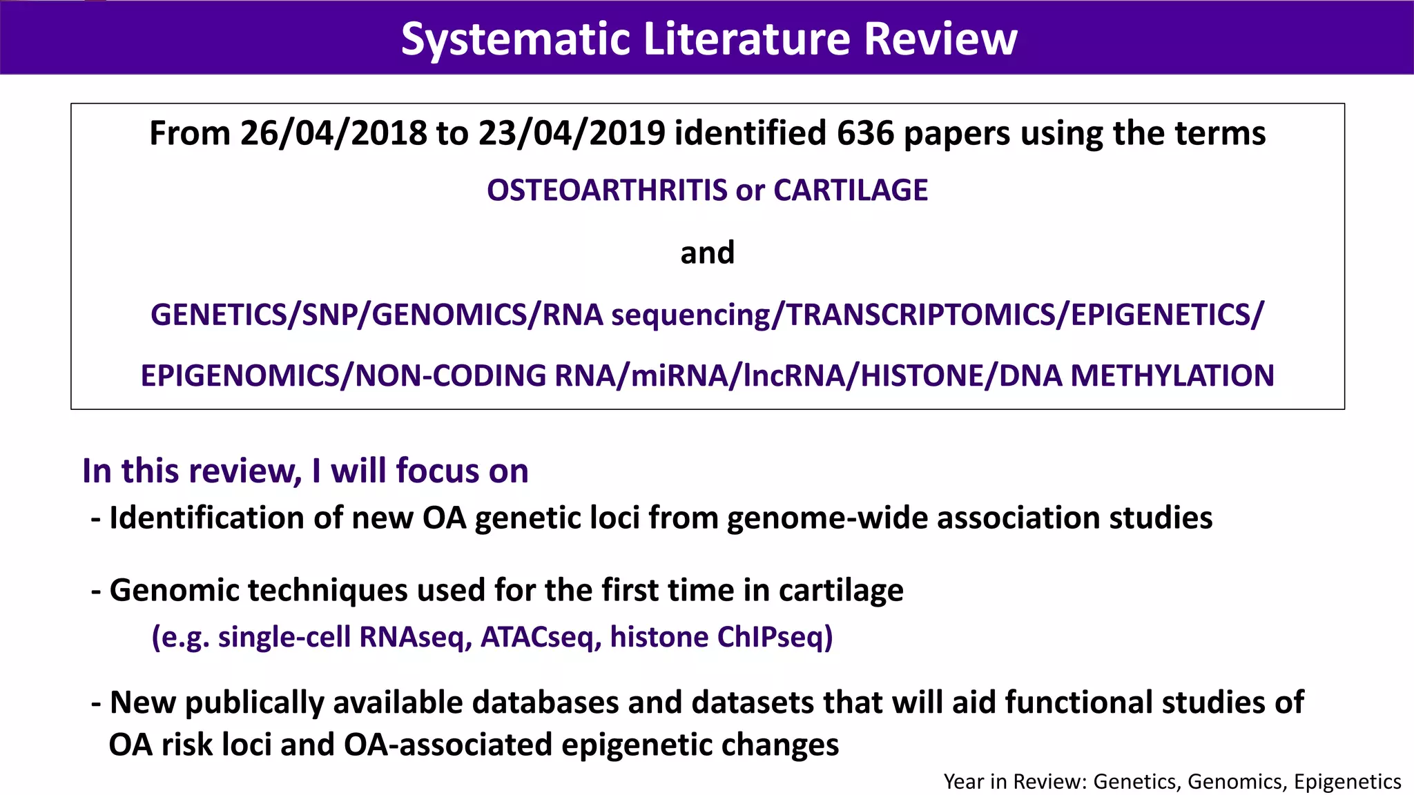 YEAR IN REVIEW - Genetics, Genomics, Epigenetics | PPT