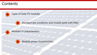 Session 04 solar pv modules | PPTX