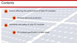 Session 04 solar pv modules | PPTX