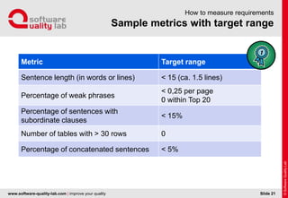 You cant control what you cant measure - Measuring requirements quality ...