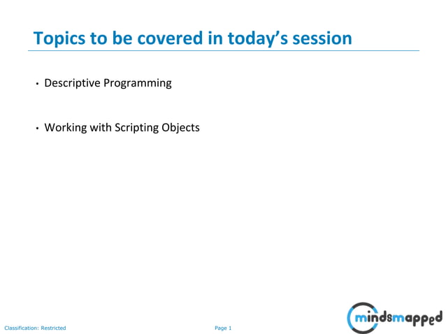 Session 06 - Descriptive Programming - Slides | PPT