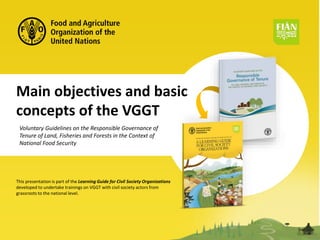 Main Objectives and Basic Concepts of the VGGT - Session 8 | PPT
