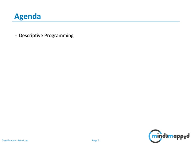 Session 09 - Descriptive Programming | PPT