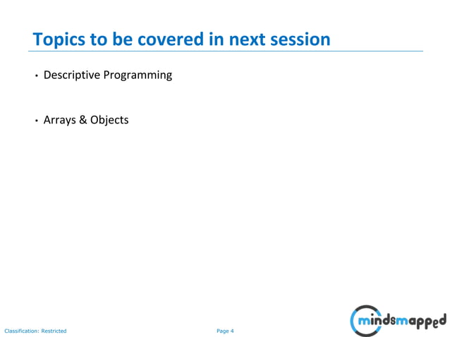 Session 09 - Descriptive Programming | PPT