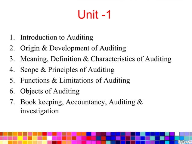 Unit 1 Introduction to Auditing | PPTX | Business Accounting & Finance | Business