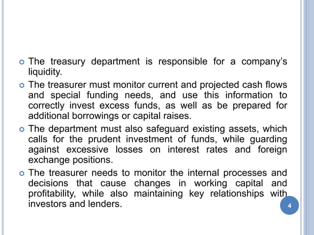 Treasury Management | PPTX | Business Accounting & Finance | Business