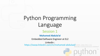 Raspberry using Python Session 1 | PPT