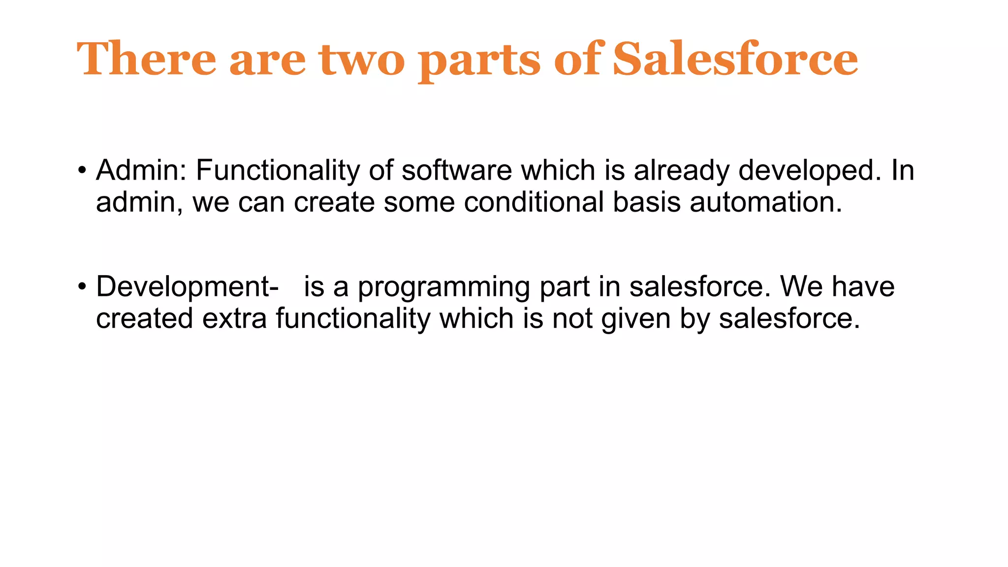 Session 1: INTRODUCTION TO SALESFORCE | PPTX