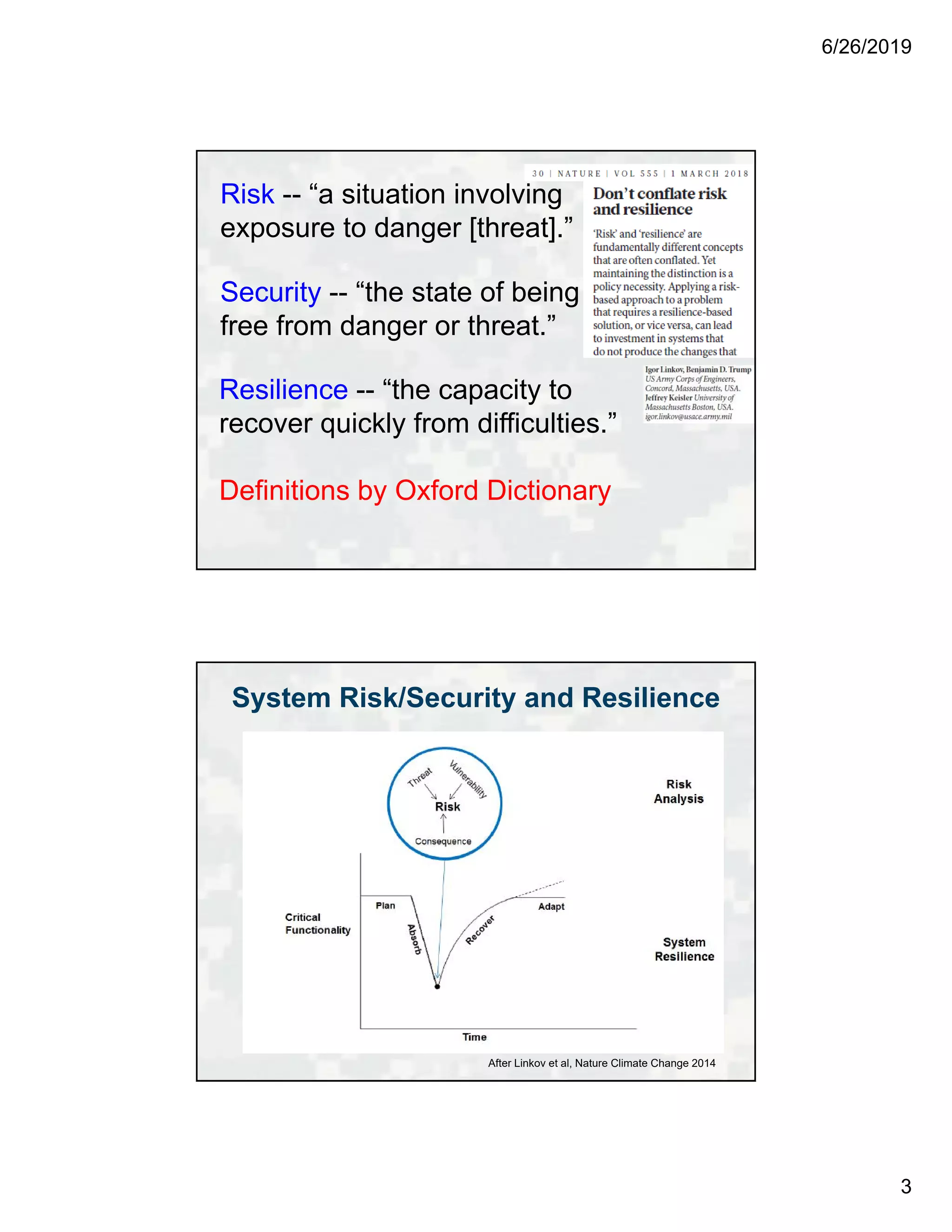 Presentation- Fourth Roundtable on Financing Water - Igor Linkov | PDF