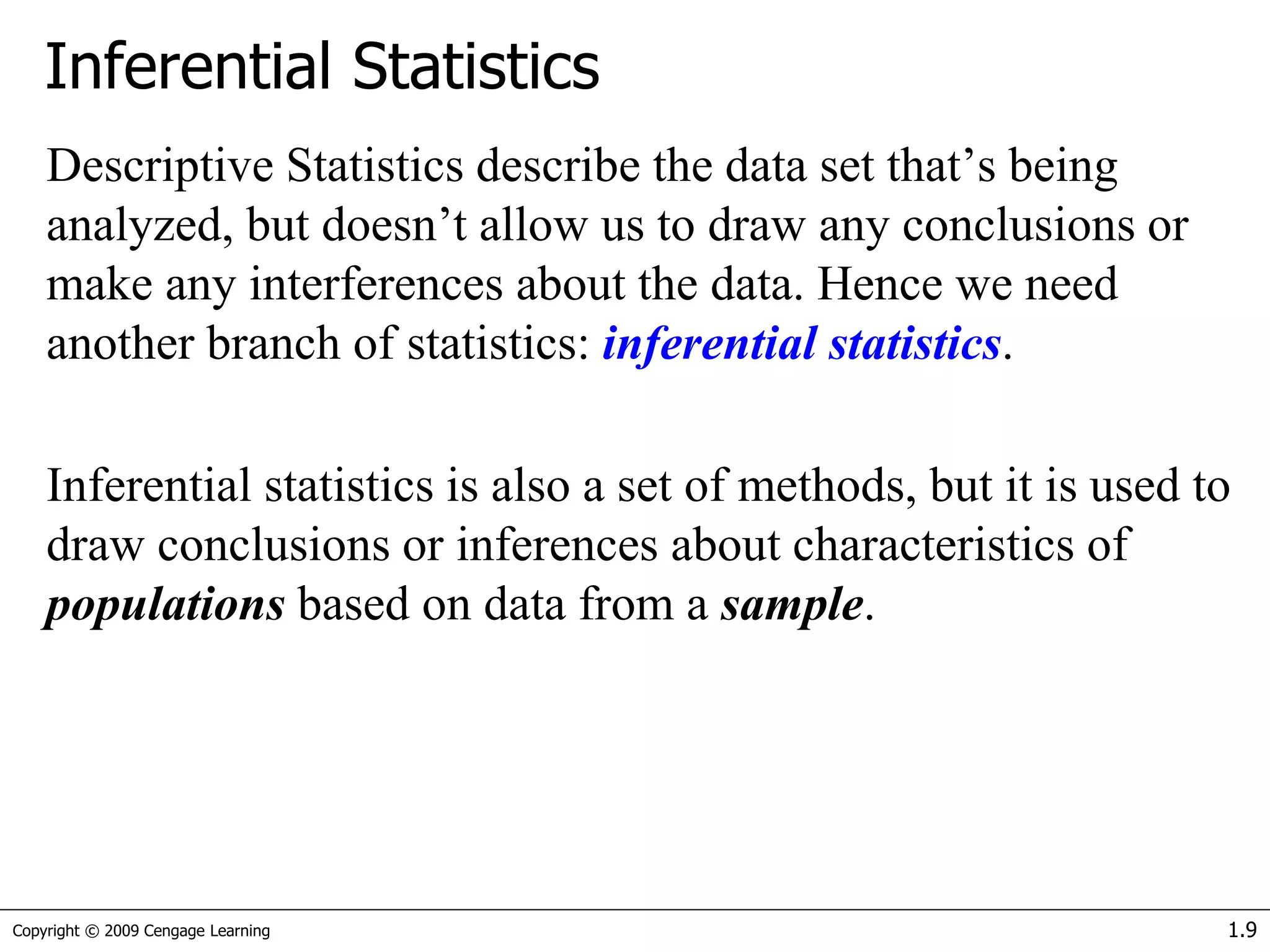 Introduction to statistics & data analysis | PPT