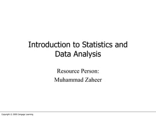 Introduction to statistics & data analysis | PPT