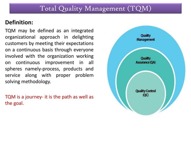 Quality Control, Quality Assurance and Total Quality Management in ...