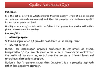 Quality Control, Quality Assurance and Total Quality Management in ...