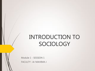 Introduction to Sociology | PPTX