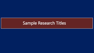 Session 1. Simplified Approach to Writing Qualitative Research Titles ...