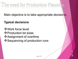 Session 1.pptx Introduction to Production planning and control Semester ...