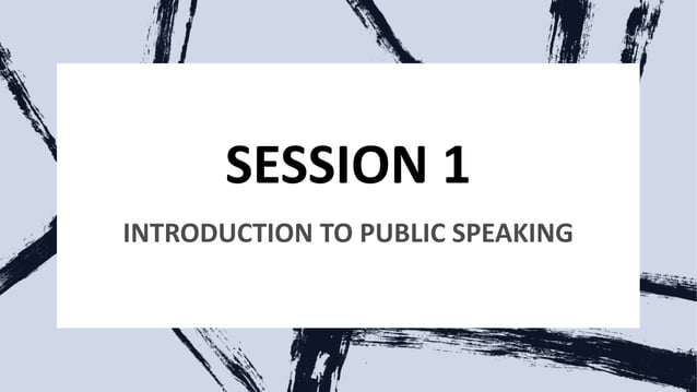 Introduction to public speaking - chapter 1 | PPTX