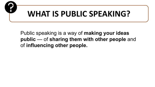 Introduction to public speaking - chapter 1 | PPT