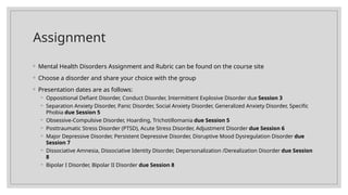 Session 1.pptx Mental Health Disorders | PPT
