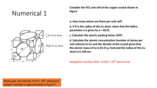 crystal FCC BCC and other crystalline solids | PPTX