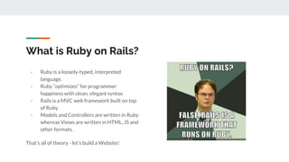 Session 1 - Getting Started With Rails.pptx | Web Development | Internet