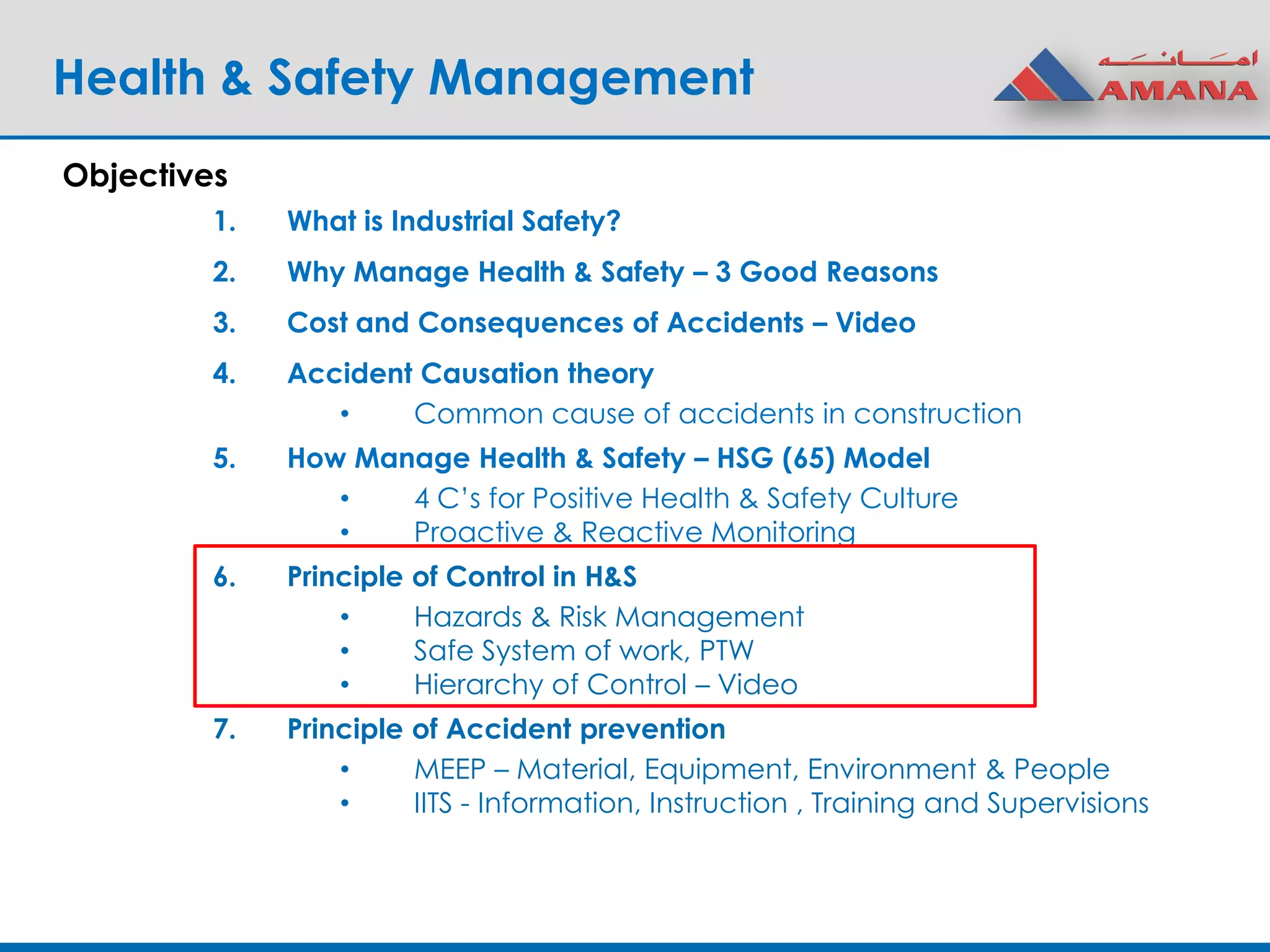 SESSION : 1 Health & Safety Management : An overview | PDF