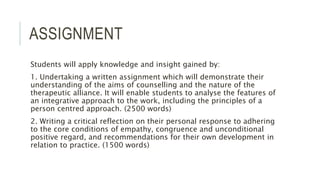 Session 1: Introduction to counselling theory and approaches | PPTX