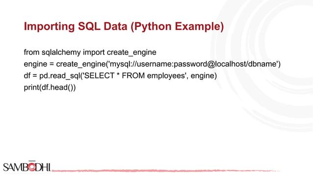 Importing data from various sources (CSV, Excel, SQL) | PPTX