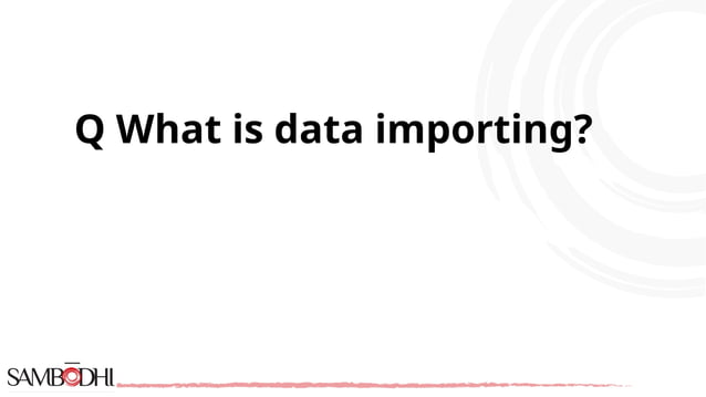 Importing data from various sources (CSV, Excel, SQL) | PPTX