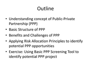 Designing a Sustainable Public-Private Partnership - Session 10 ...