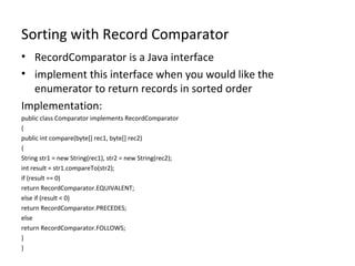 Session10 J2ME Record Management System | PPT