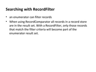 Session10 J2ME Record Management System | PPT