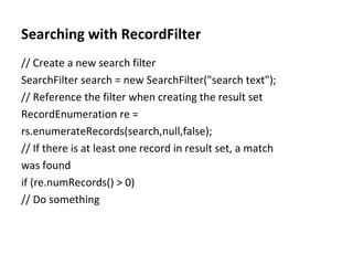 Session10 J2ME Record Management System | PPT