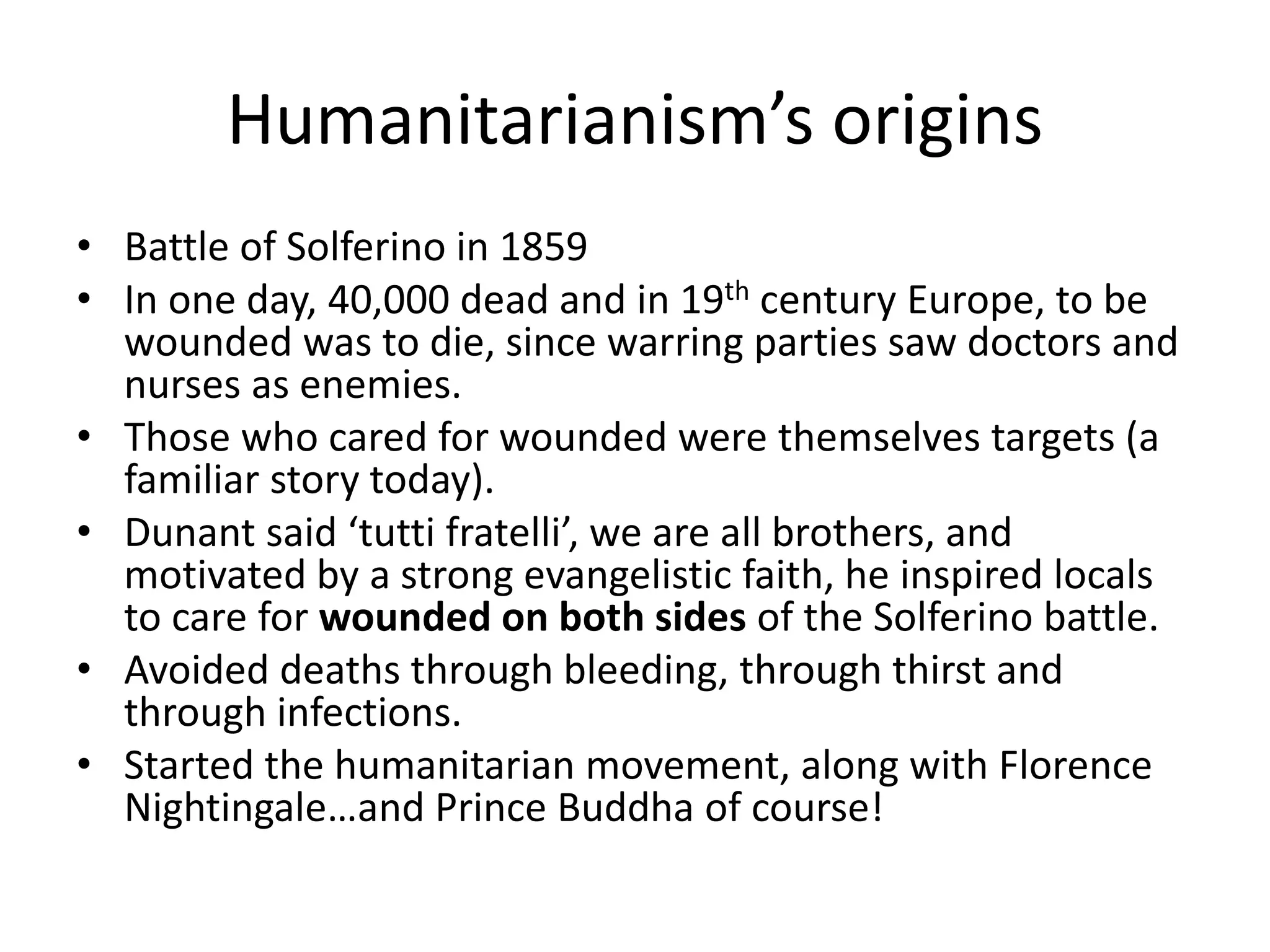 New approaches to humanitarianism | PPTX