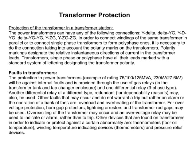 Transformers protection, an introduction | ODP