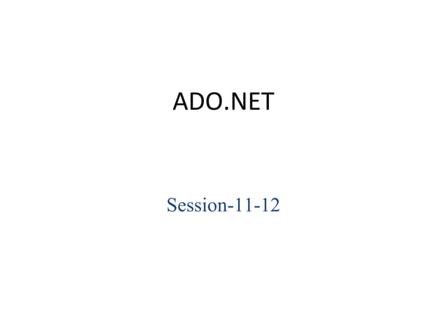 ASP.NET Session 11 12 | PPT
