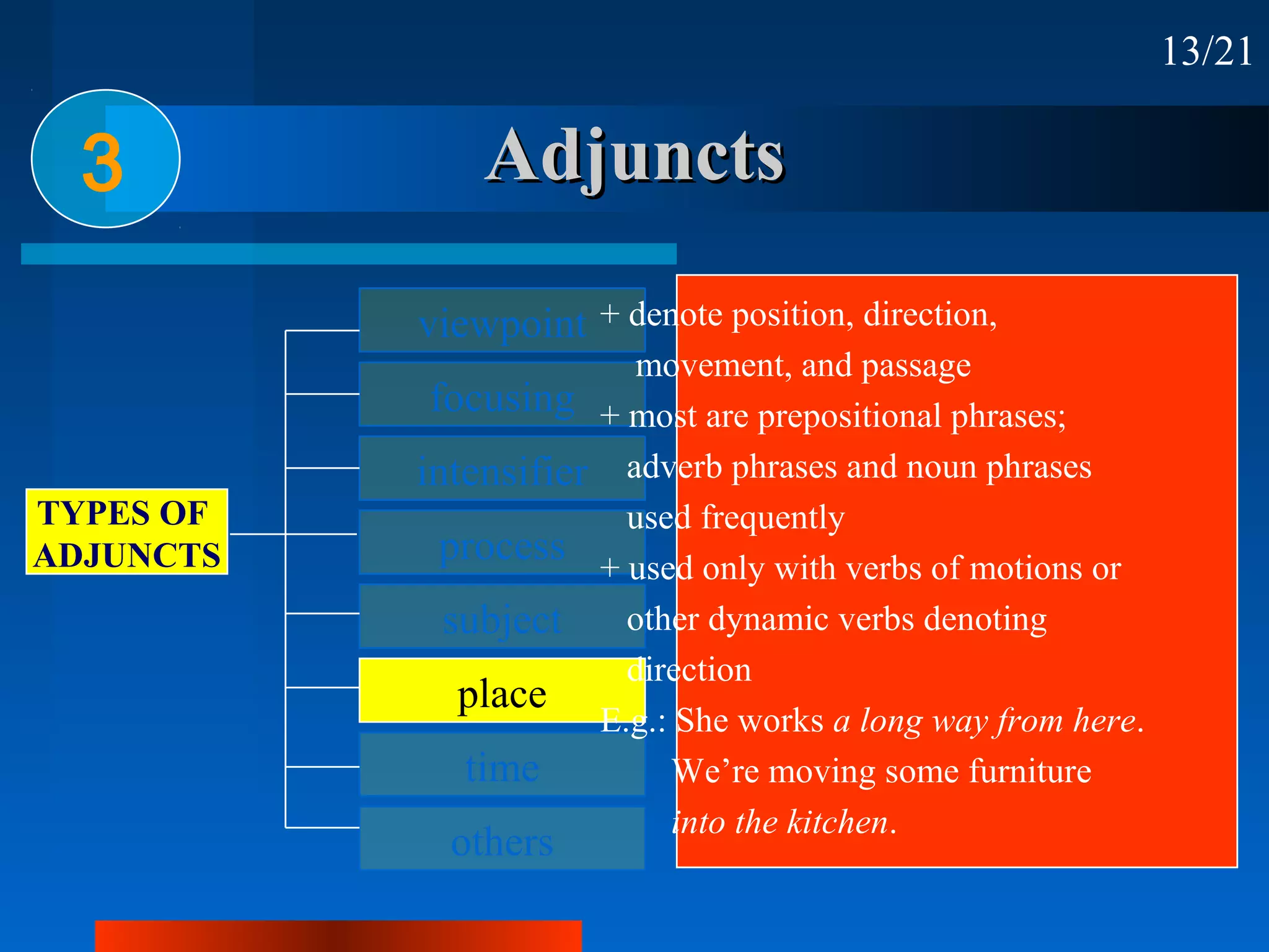 Adverbial: Adjuncts, Conjuncts, Disjuncts | PPT
