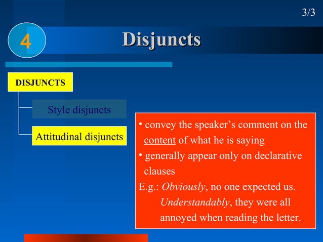 Adverbial: Adjuncts, Conjuncts, Disjuncts | PPT
