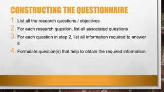 SESSION 11: How to create Questionare in a Research | PPT