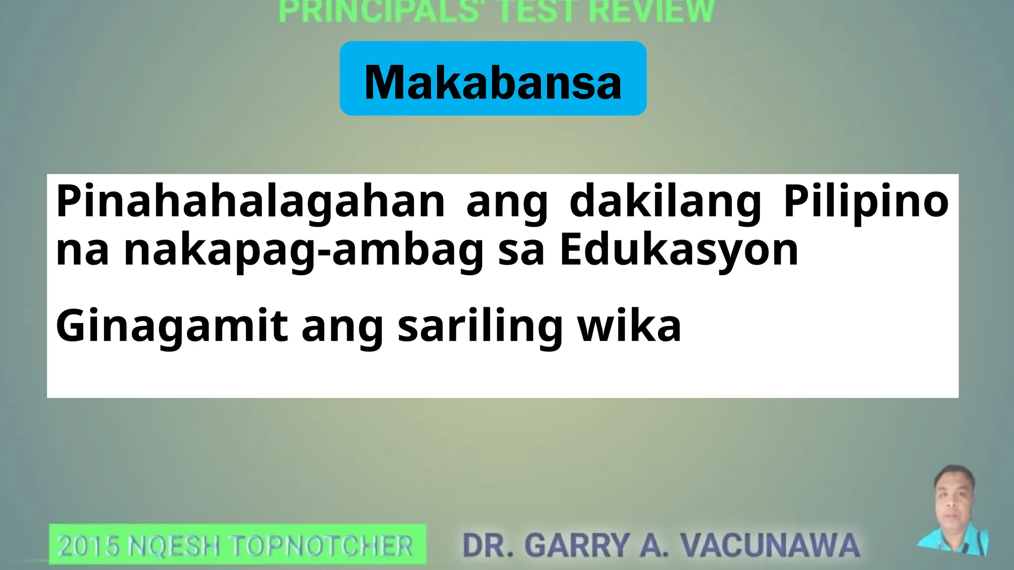 SESSION 1 Reviewer Gary Gacunawa Principal | PPTX