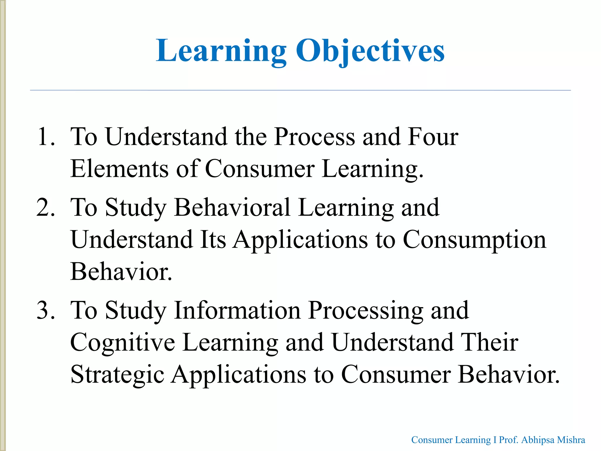 Consumer Learning | PPT