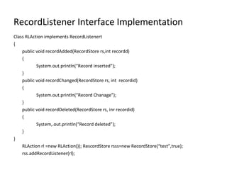 Session11 J2ME Record Management System Database | PPT