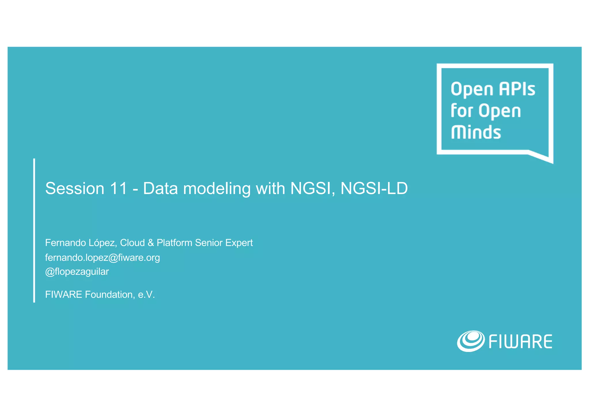 Data Modeling with NGSI, NGSI-LD | PDF