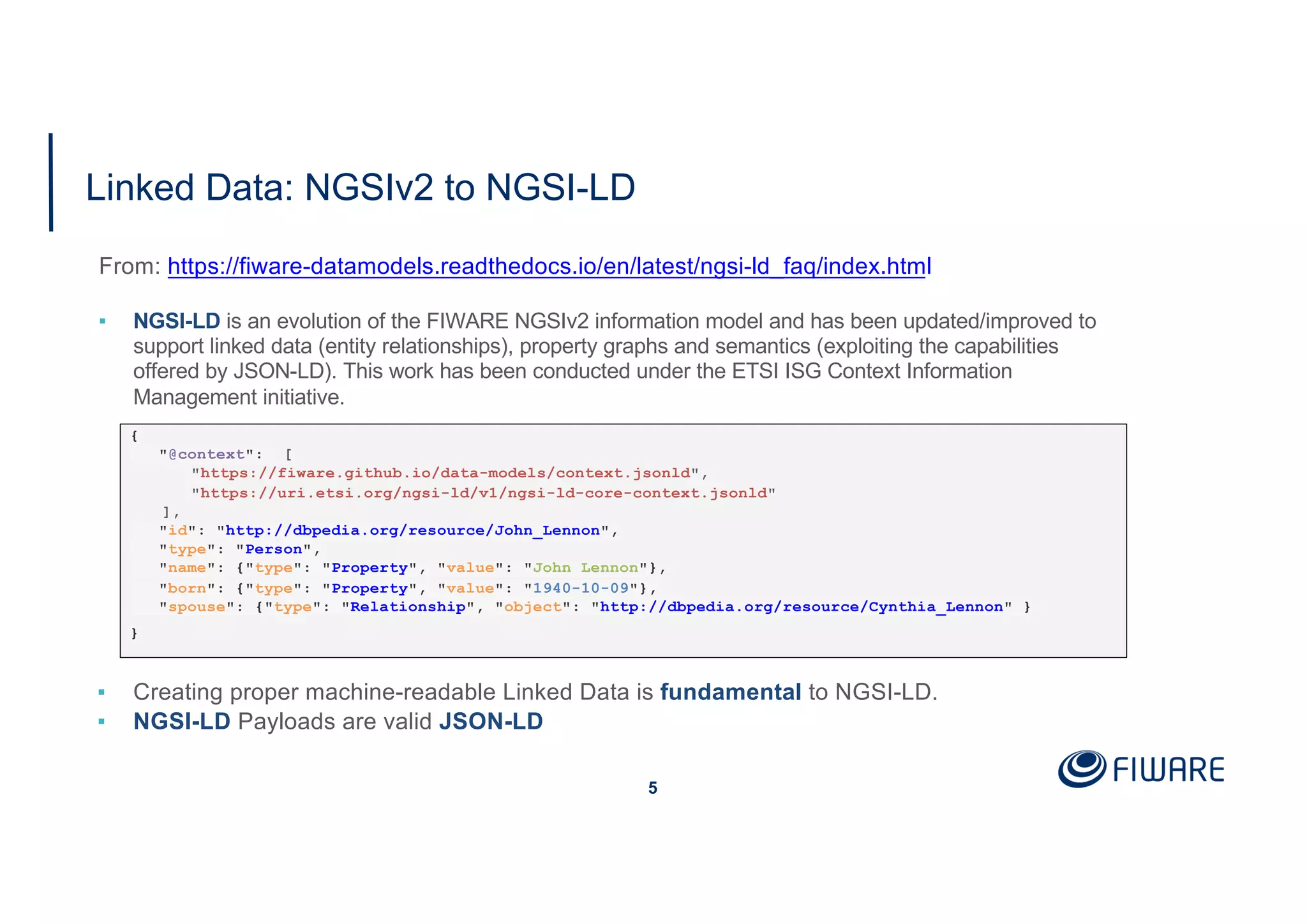 Data Modeling with NGSI, NGSI-LD | PDF