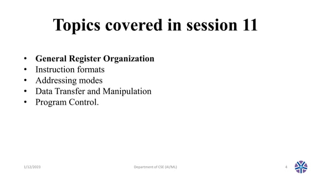 Cs304pccomputer Organization And Architecture Session 11 General
