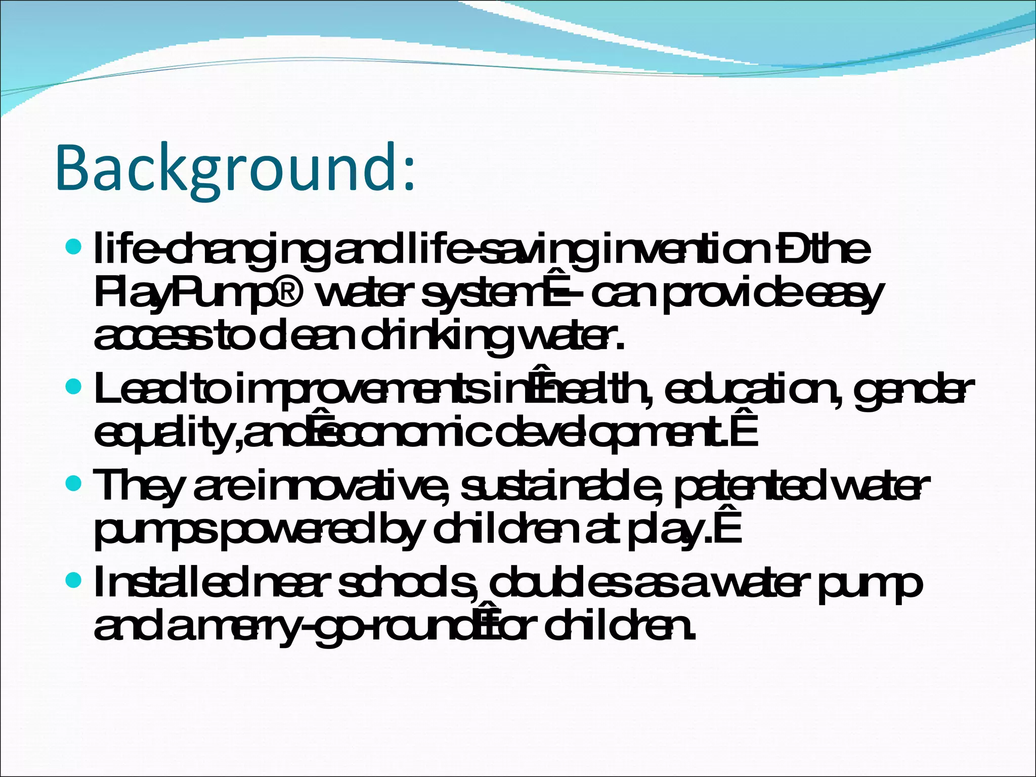 Session 11 Playpumps | PPT