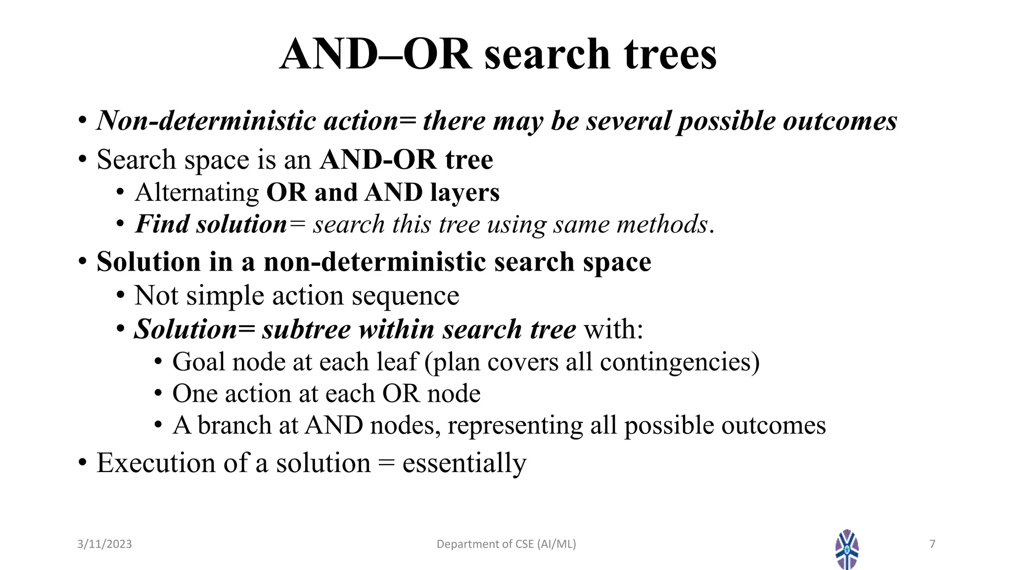AI_Session 11: searching with Non-Deterministic Actions and partial ...