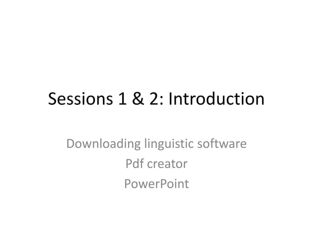 Session 1&2 | PPT