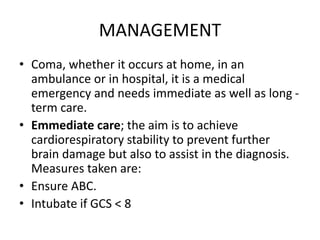 SESSION 12. COMA final.ppt | Brain and Nervous System Disorders ...